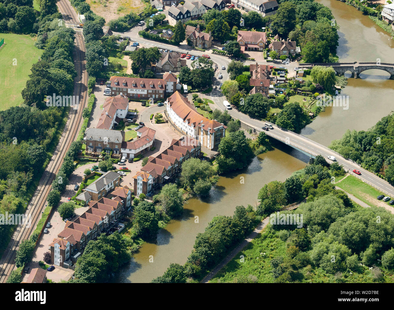 An overhead shot of the historic village of aylesford hi-res stock ...