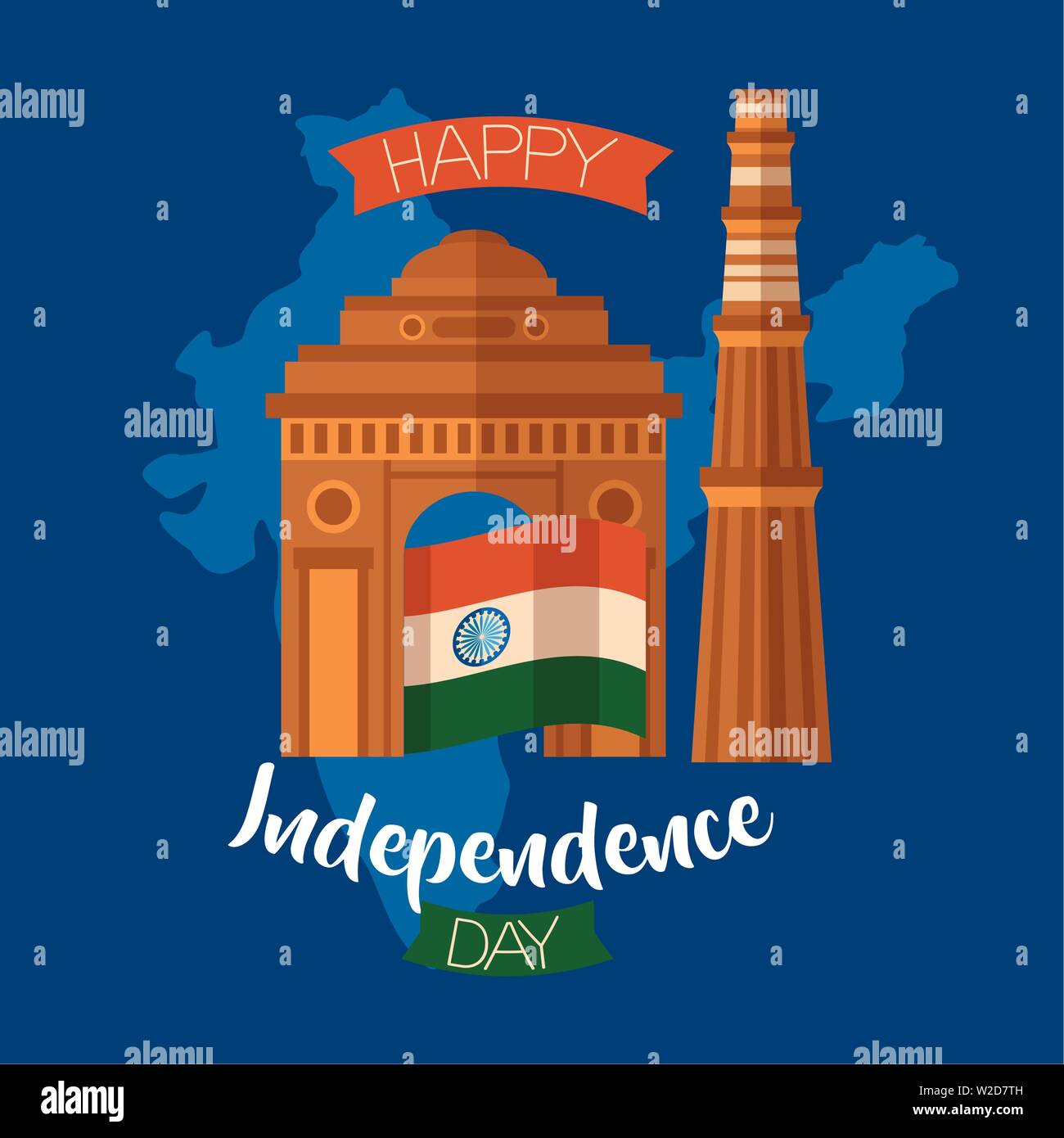 happy independence day india flat design Stock Vector Image & Art - Alamy