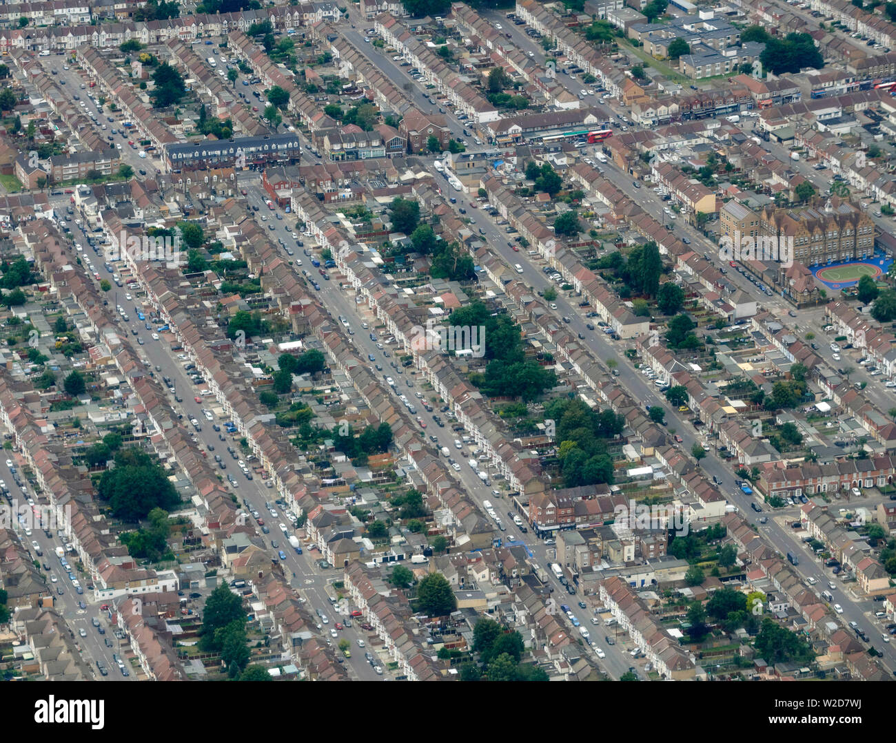 Overhead view of housing, East London, UK Stock Photo - Alamy