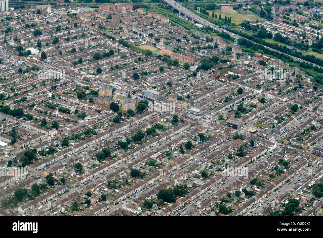Overhead view of housing, East London, UK Stock Photo - Alamy
