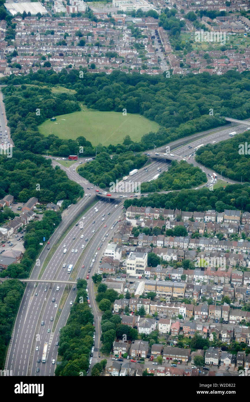 An overhead view of the North Circular, North London, UK Stock Photo ...