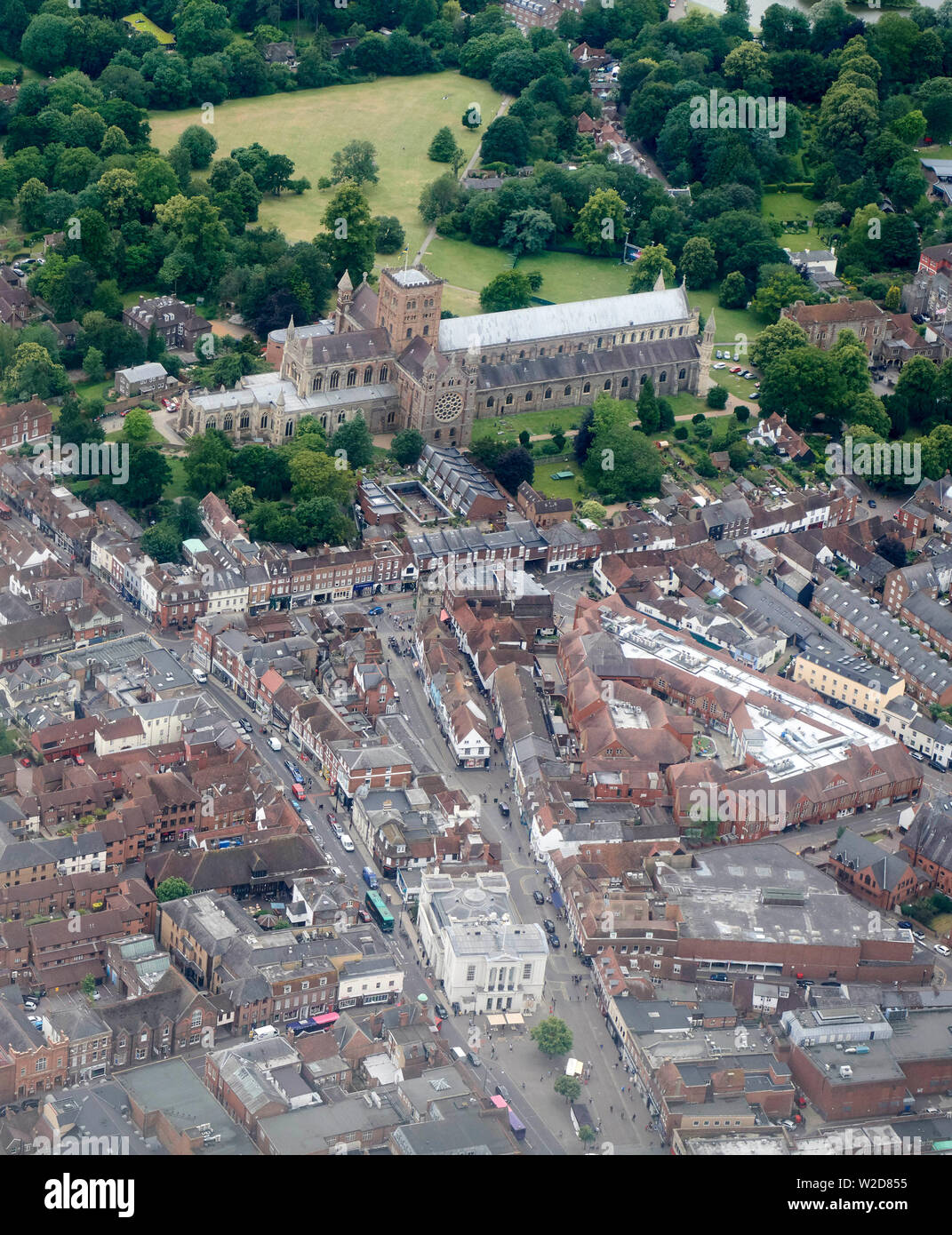 St Albans, Hertfordshire, from the air, South East England, UK Stock ...