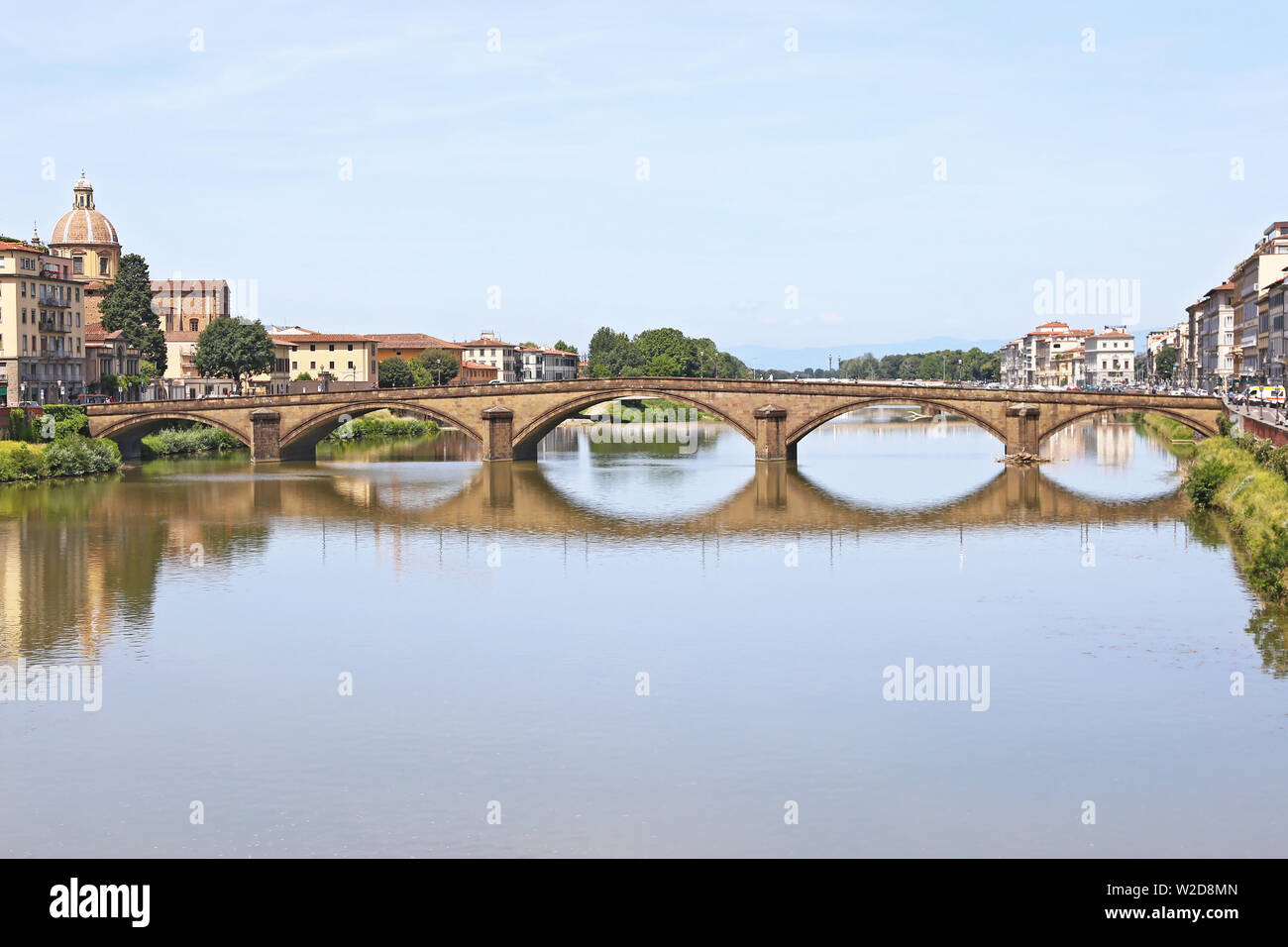 landscape of Arno river in Florence or Firenze city Italy Stock Photo ...