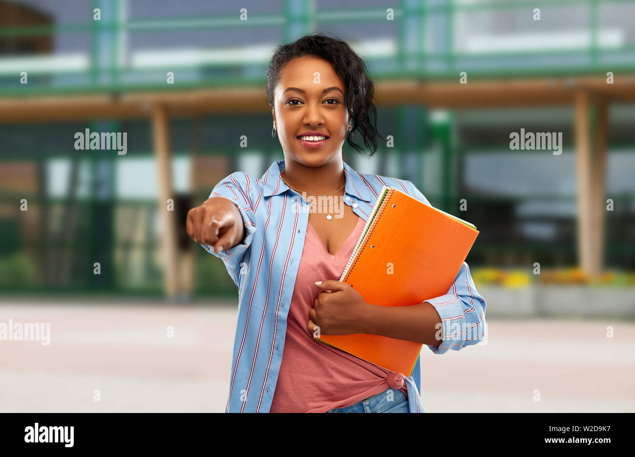 african american student woman with notebooks Stock Photo - Alamy