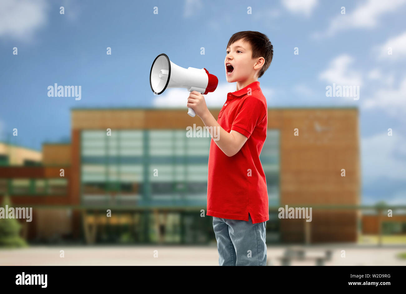 Boy shouting school hi-res stock photography and images - Alamy
