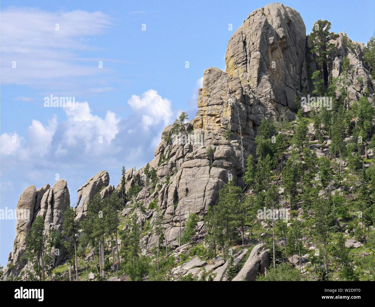 Tops of the Cathedral spires along the road at Needles Highway in ...