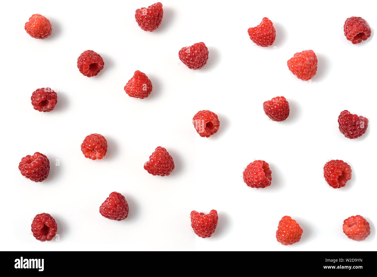 Raspberry berries on white, food background Stock Photo - Alamy