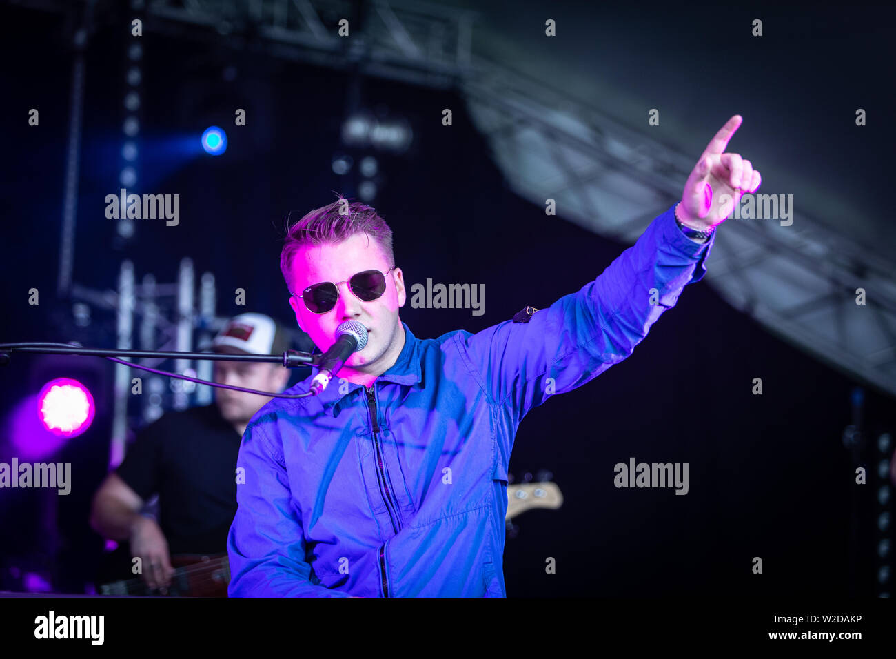 Joe Slater performs live at the 2019 Cornbury Festival, Great Tew ...