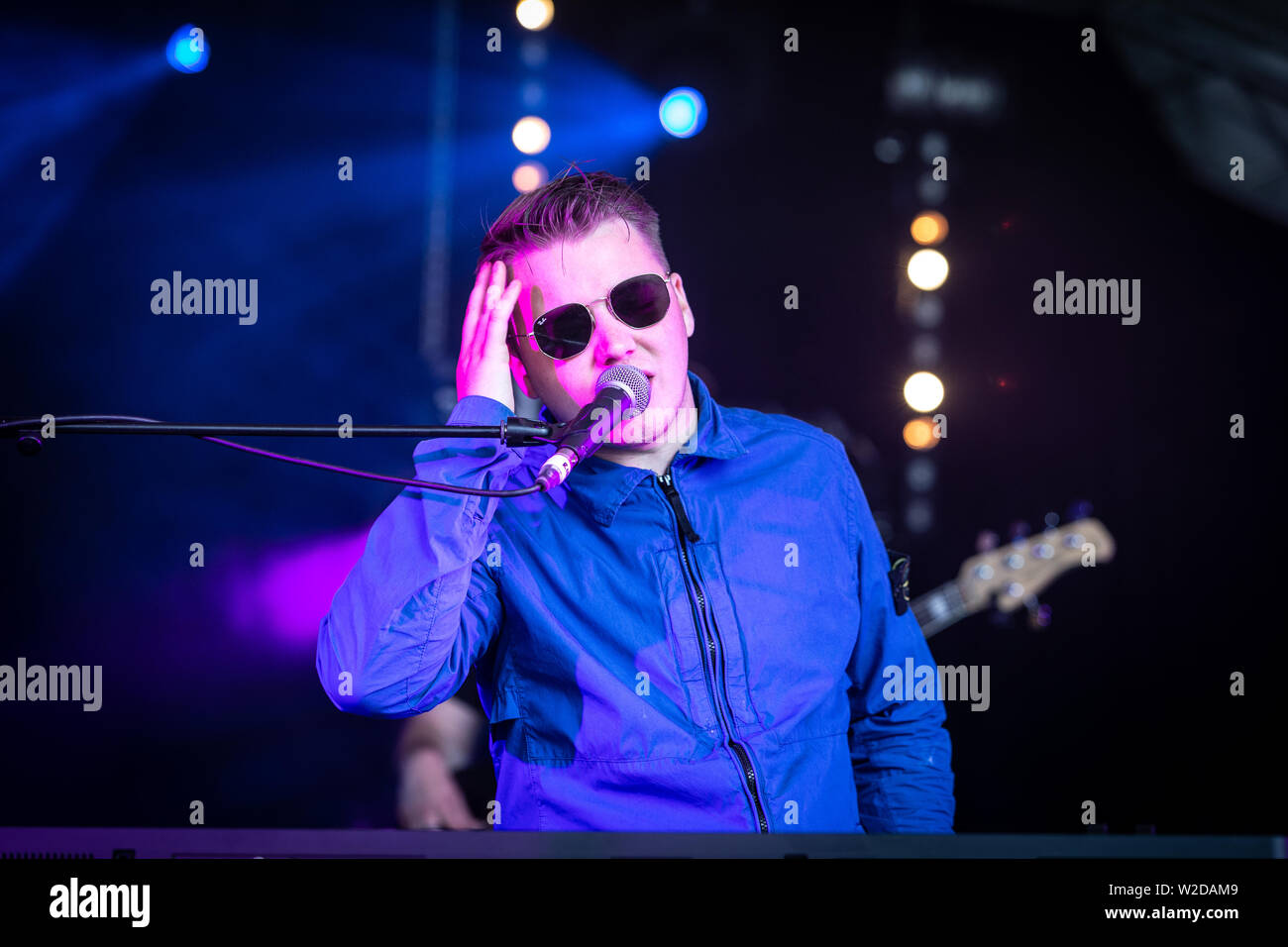 Joe Slater performs live at the 2019 Cornbury Festival, Great Tew ...