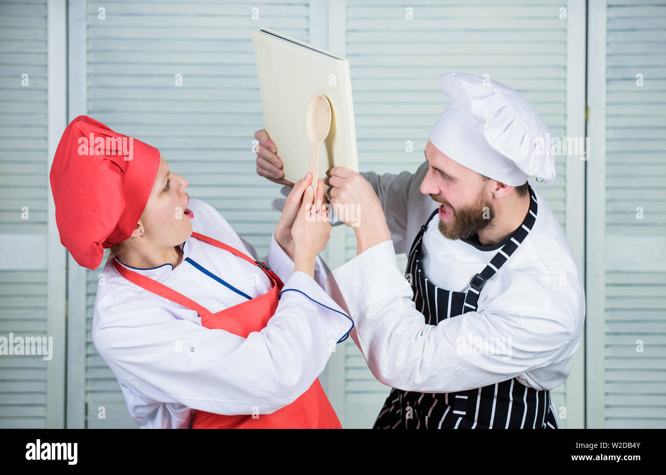 Couple fight for book recipes. Improve cooking skill. Book recipes ...