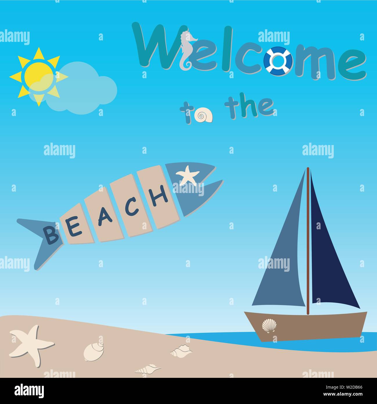 Welcome to sandy Stock Vector Images - Alamy