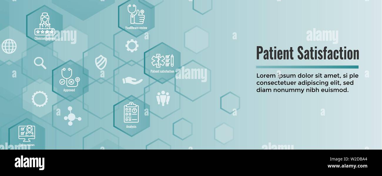 Patient Satisfaction Icon Set - Web Header Banner Stock Vector Image ...