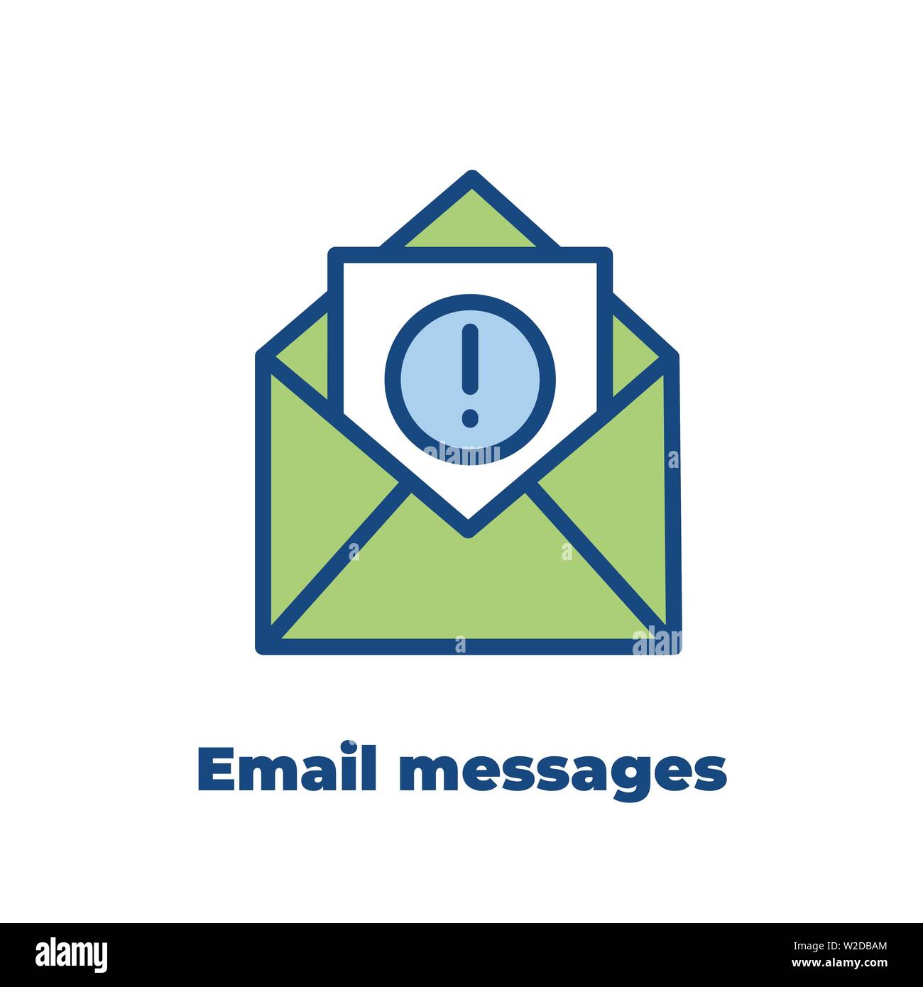 Email marketing campaigns icon w envelope and exclamation point Stock ...