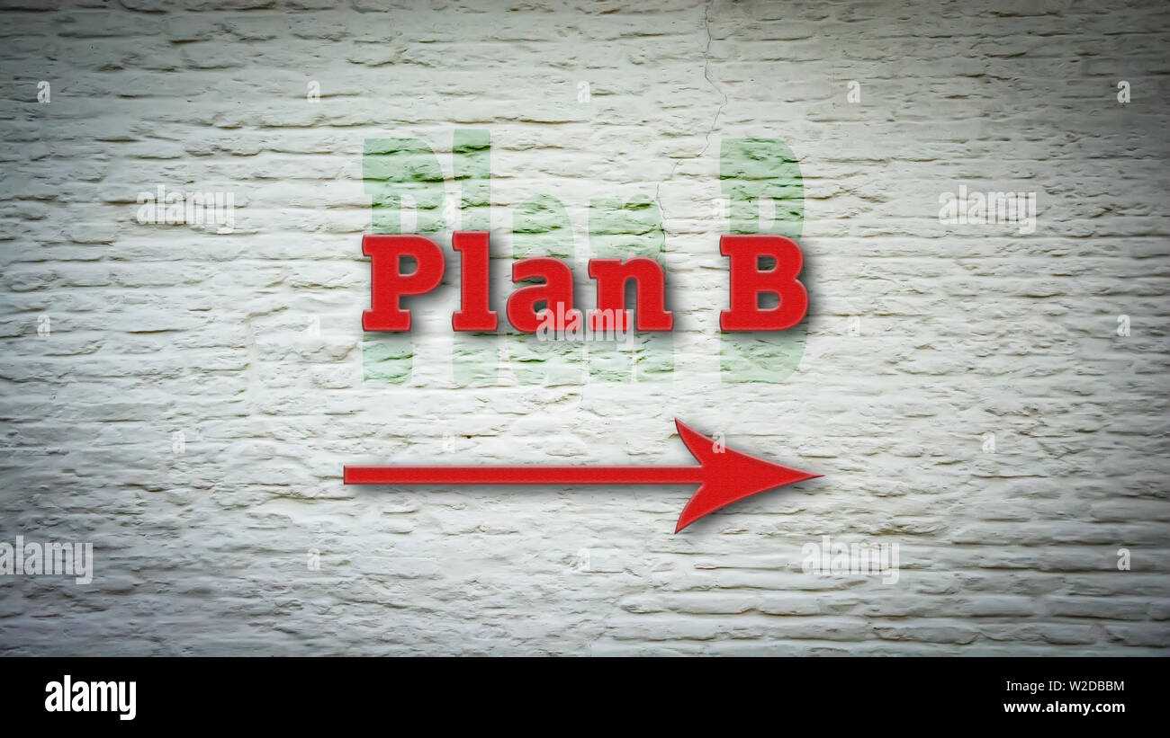 Street Sign the Direction Way to Plan B Stock Photo - Alamy