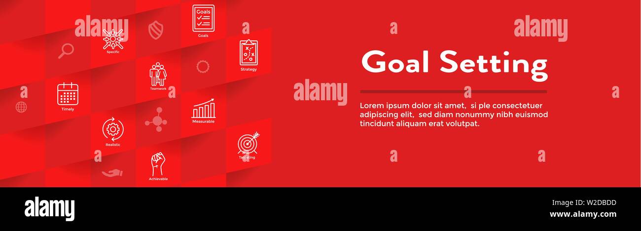 Smart Goals - Goal Setting Icon Set and Web Header Banner Stock Vector ...