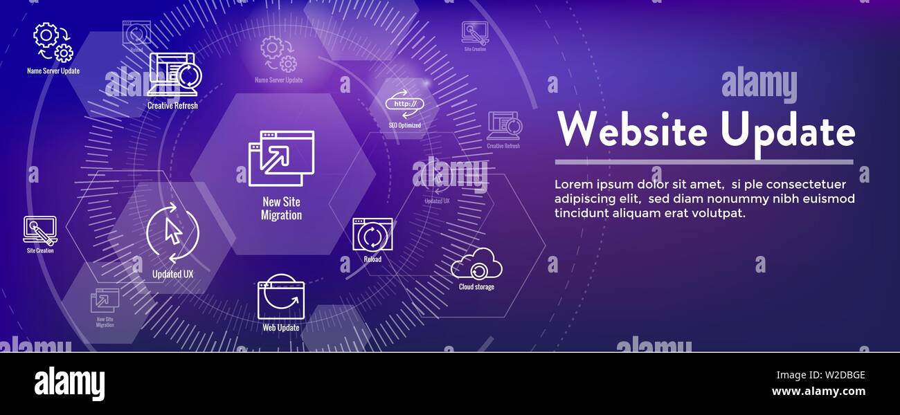 Website Update Icon Set & Web Header Banner Stock Vector Image & Art ...