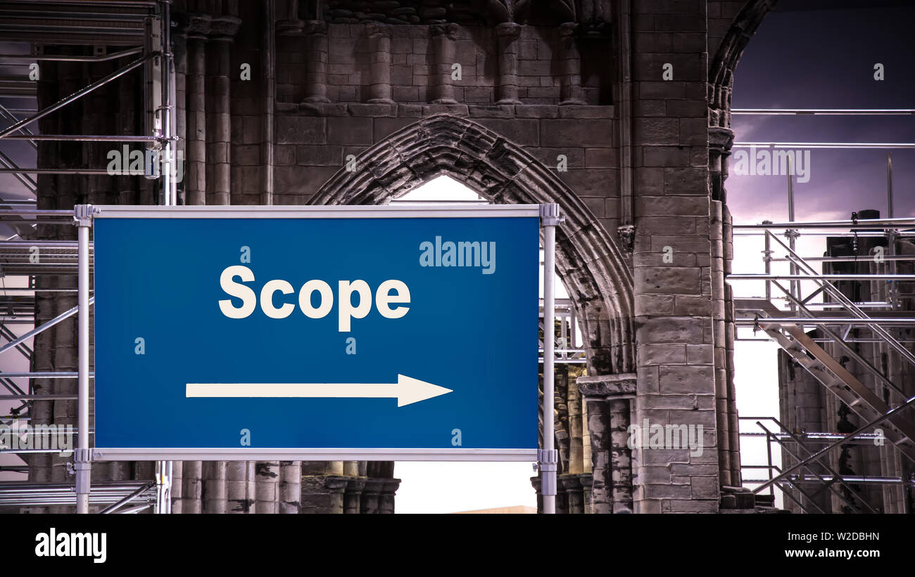 Street Sign the Direction Way to Scope Stock Photo - Alamy