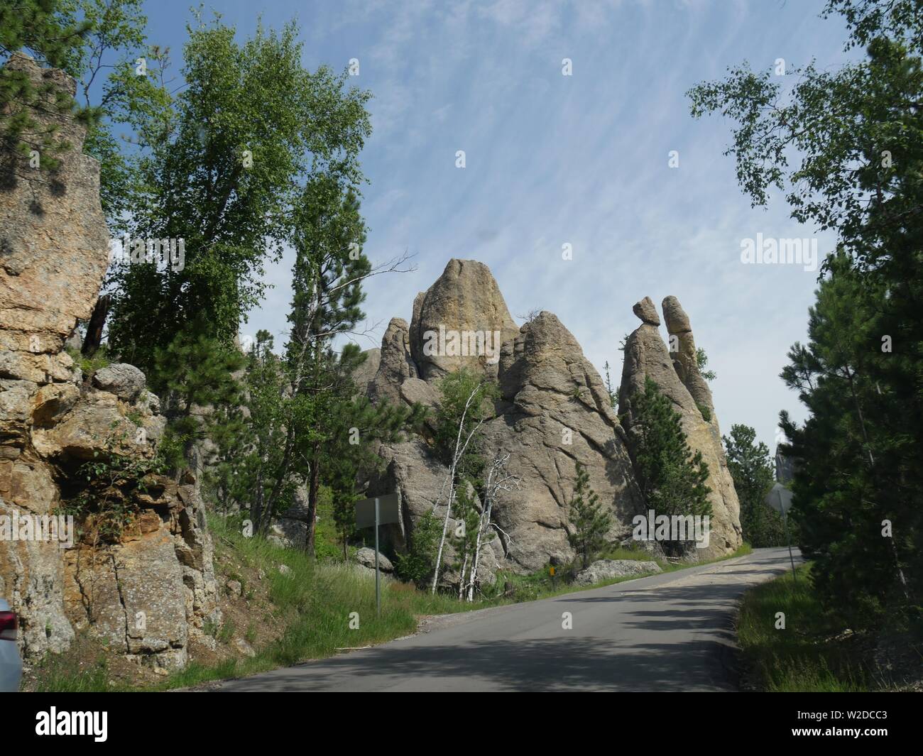 Scenic drive with incredible rock formations at Needles Highway in ...