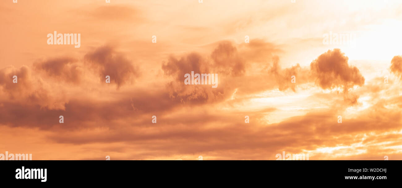 Colorful cloudy evening sky panorama. Natural photo background Stock ...