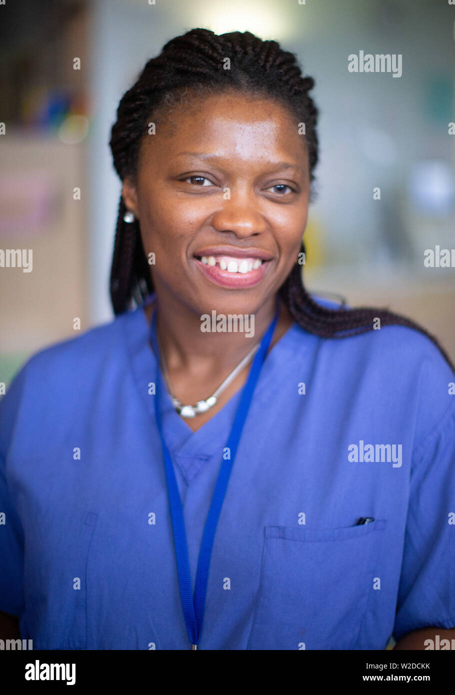 Portrait of NHS Nurse in an NHS Hospital ward Stock Photo - Alamy