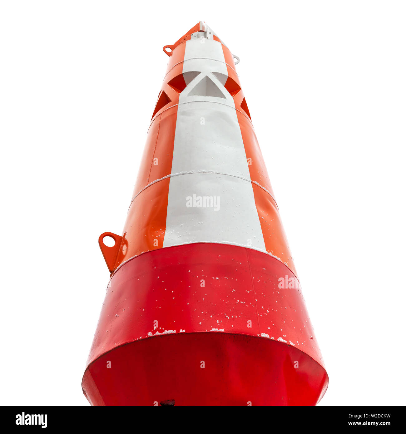Red white safe water conical buoy isolated on white background Stock ...