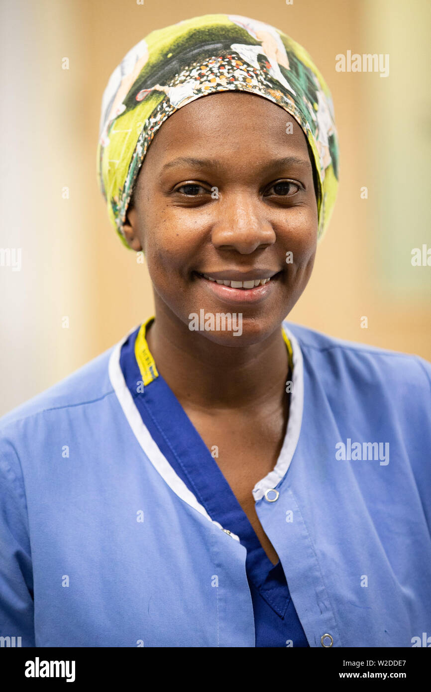 Portrait of An NHS nurse in a hospital Theatre Stock Photo - Alamy