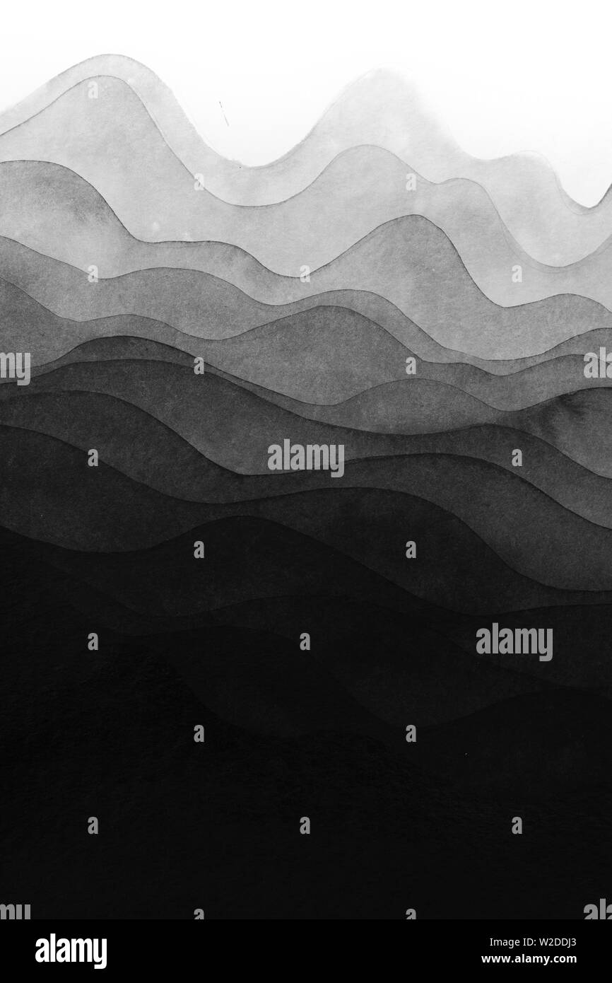 Landscape drawing hand paper Black and White Stock Photos & Images - Alamy