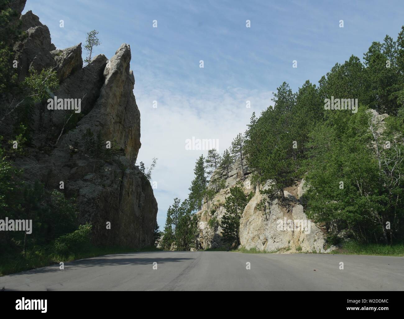 Needles Highway scenic drive at the Custer State Park in South Dakota ...