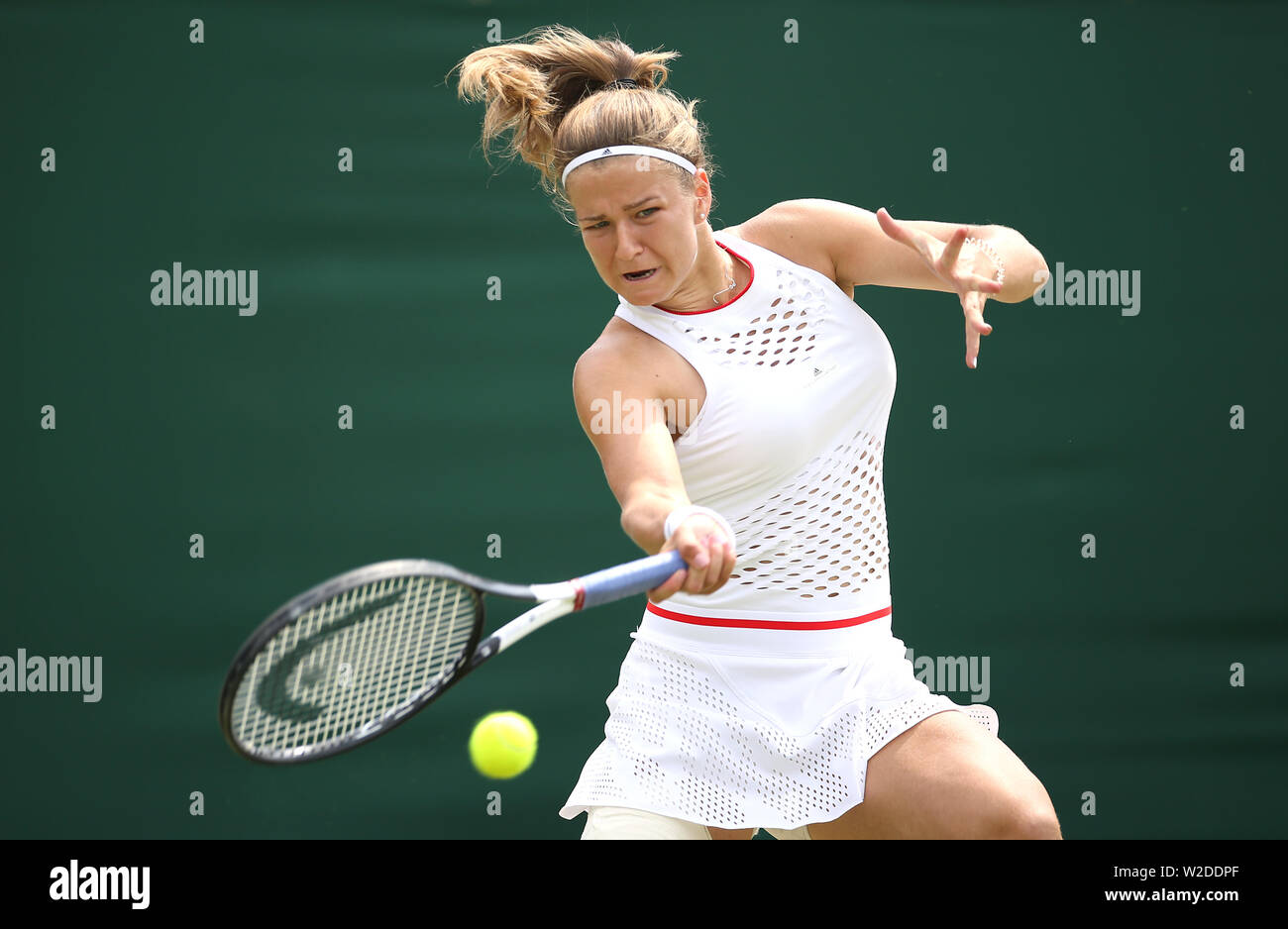 Karolina Muchova during her round of 16 match against Karolina Pliskova ...