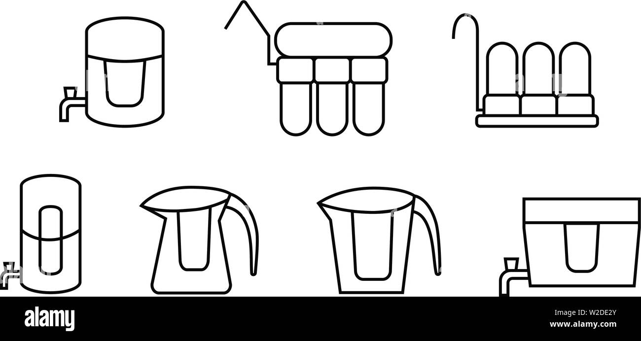 Set of water purifier icon in linear style, vector art Stock Vector ...