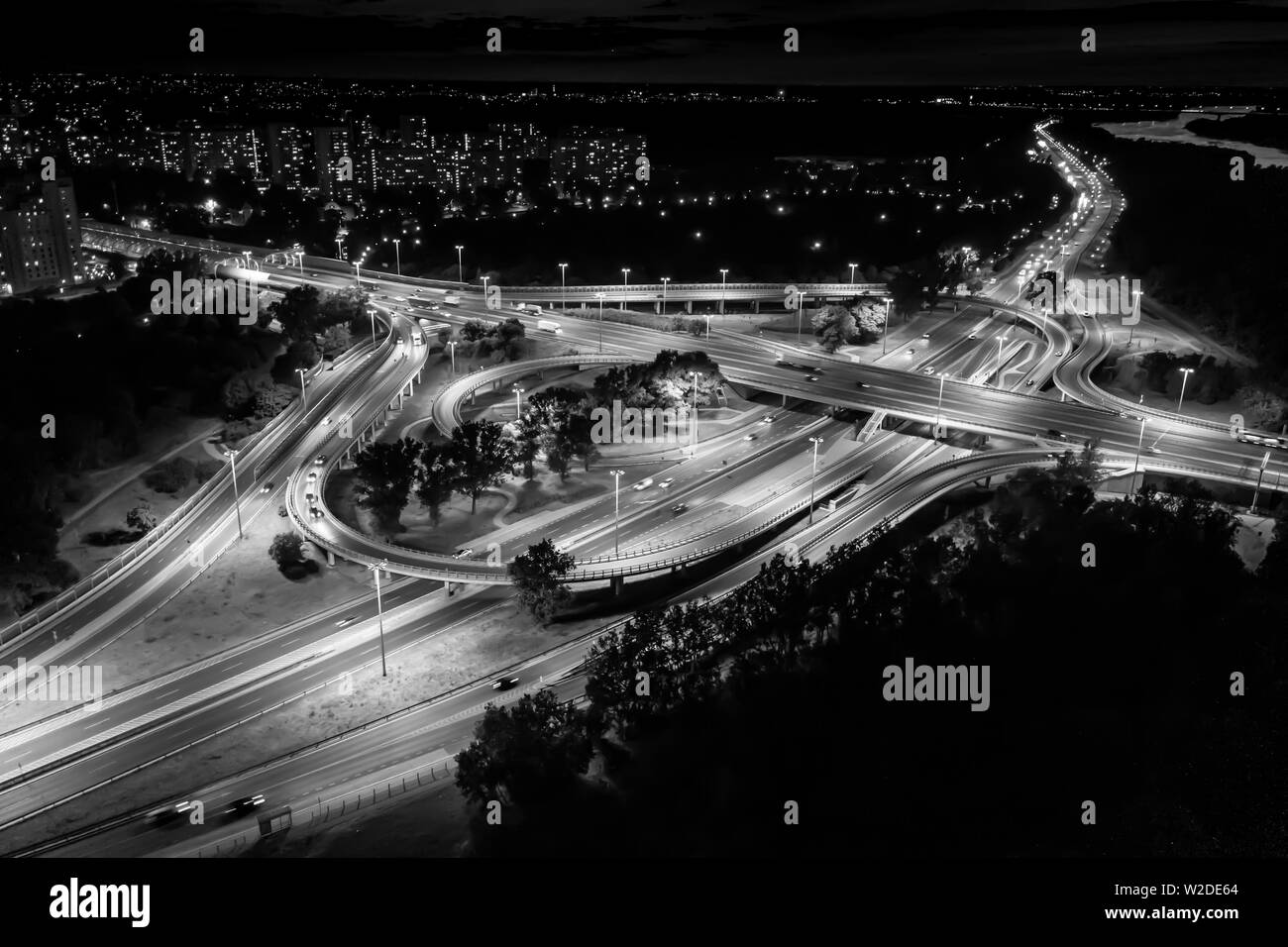 Roundabout top view Black and White Stock Photos & Images - Alamy
