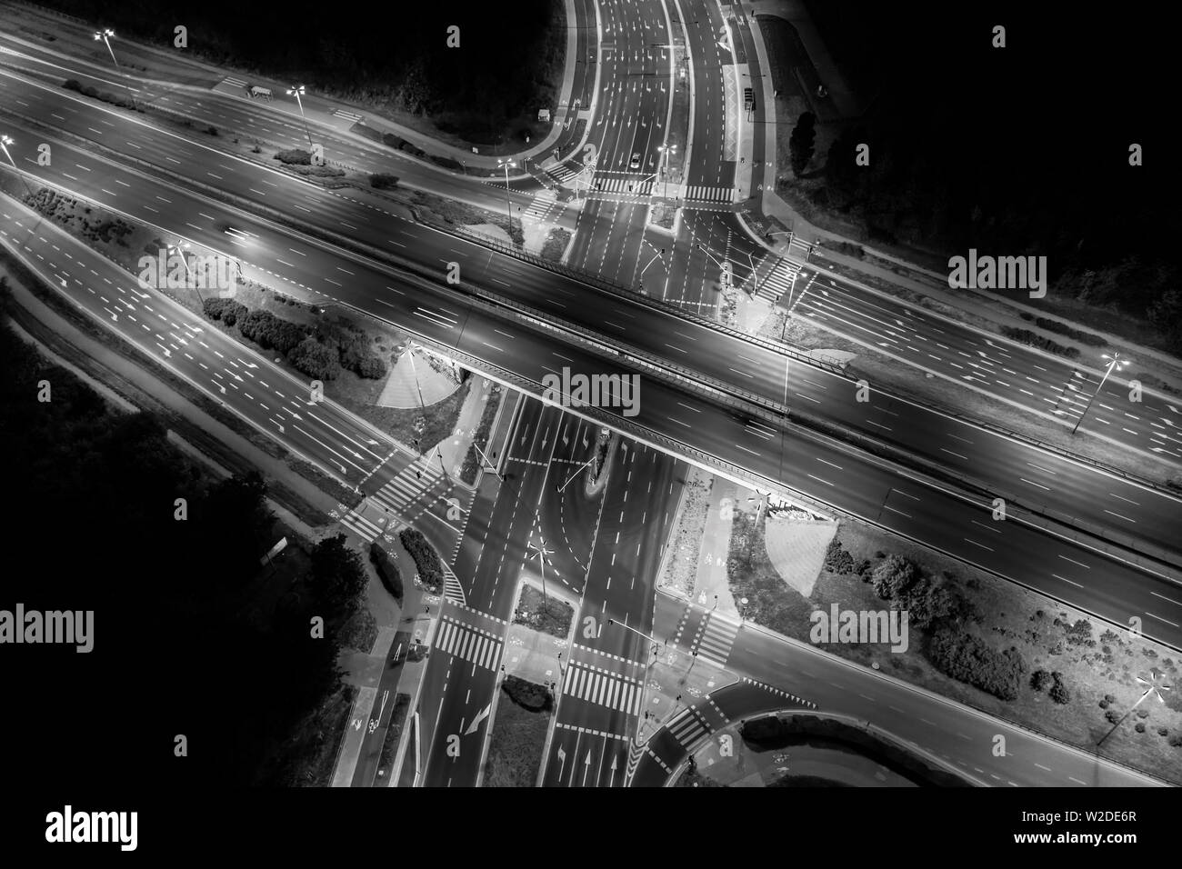 Road beautiful Aerial View of Busy Intersection , top view , Europe at ...