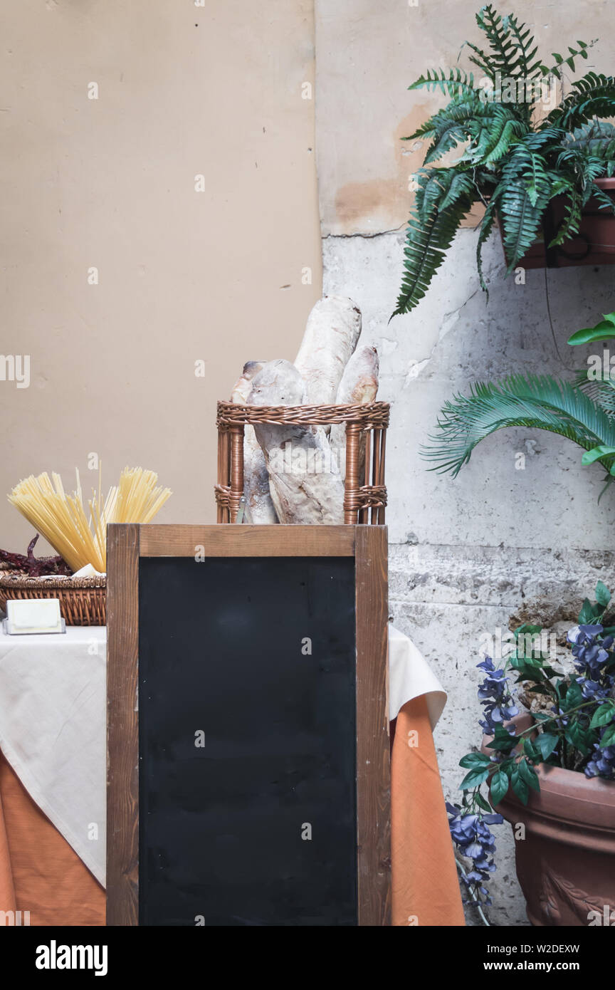 Italian restaurant menu table hi-res stock photography and images - Alamy