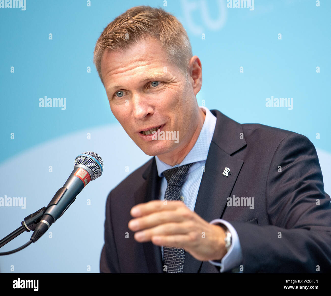 Cottbus, Germany. 08th July, 2019. Dirk Geisinger, CEO of Rolls-Royce ...