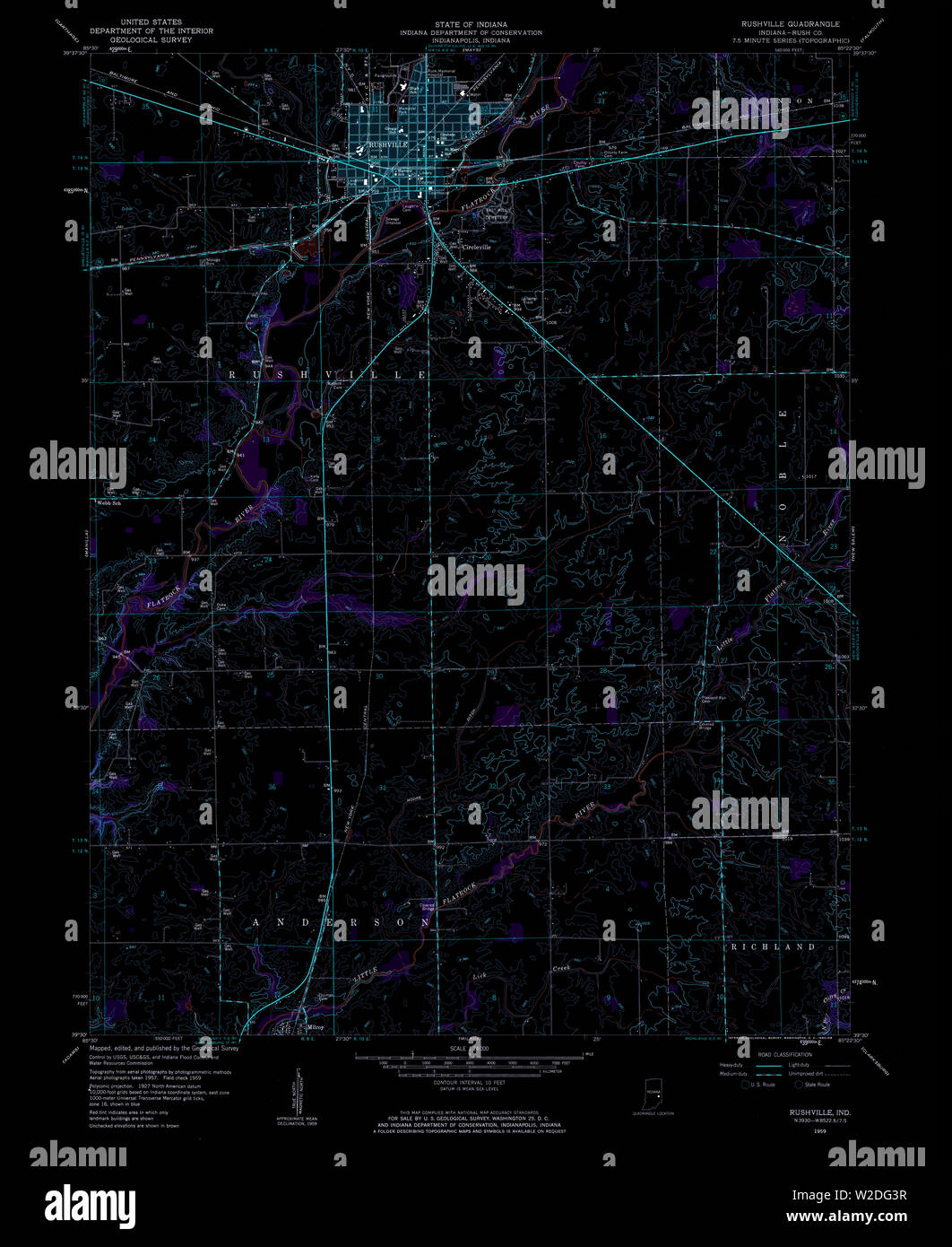 Map of rushville hi-res stock photography and images - Alamy