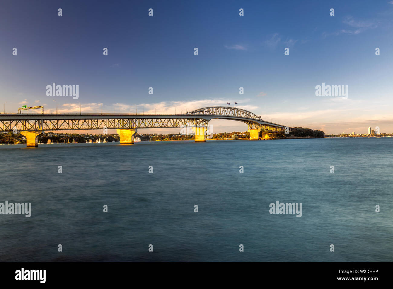Auckland Harbour Bridge at sunset Auckland, New Zealand Stock Photo - Alamy