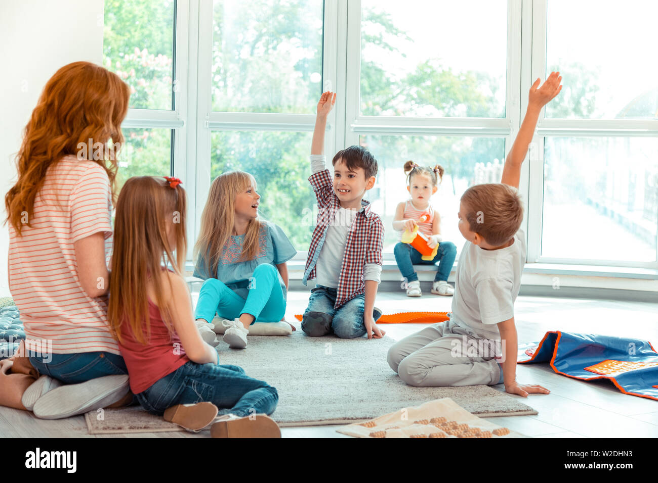 Close up hands raising hi-res stock photography and images - Alamy