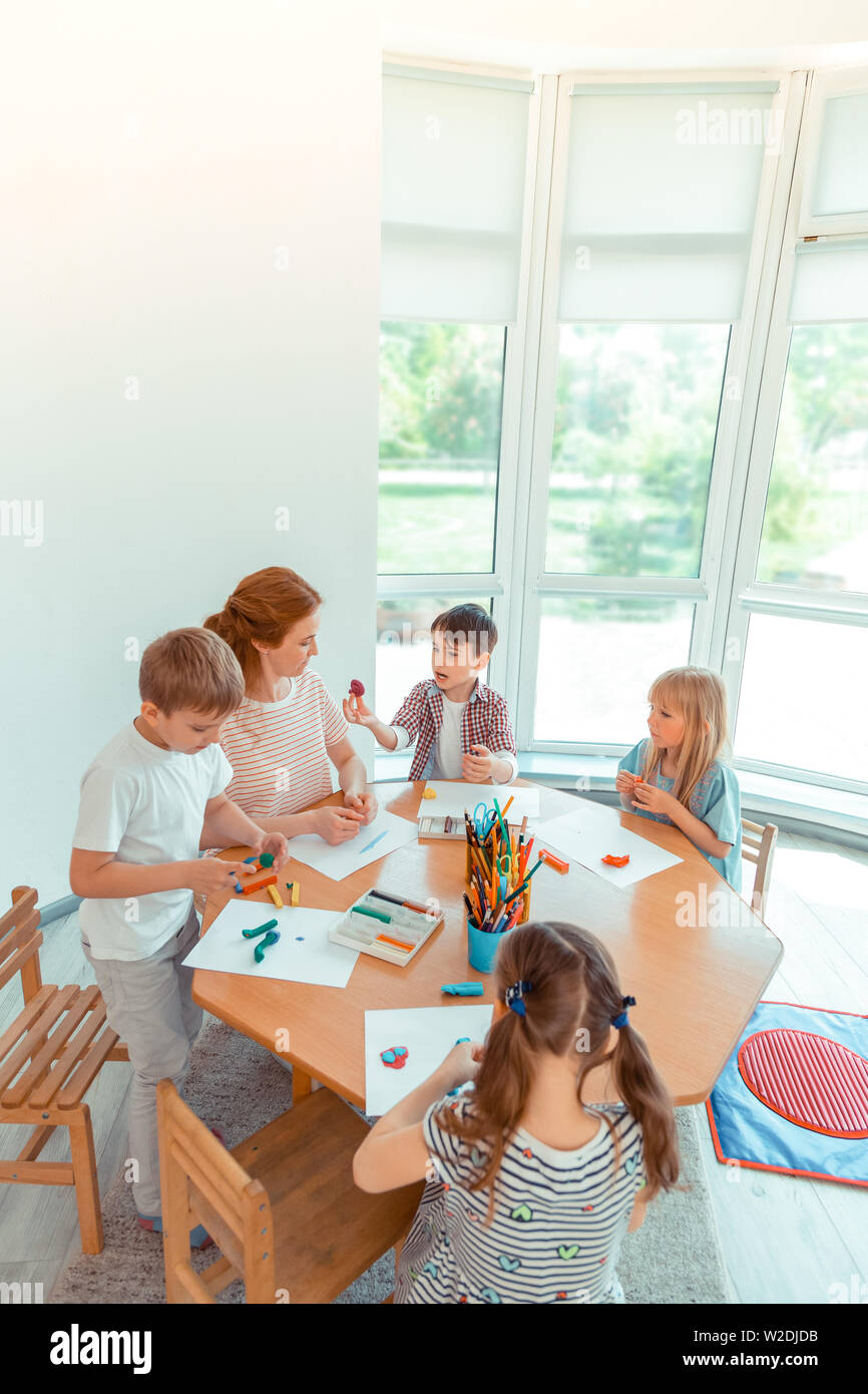 Kids kindergarten art creative activity preschool hi-res stock ...