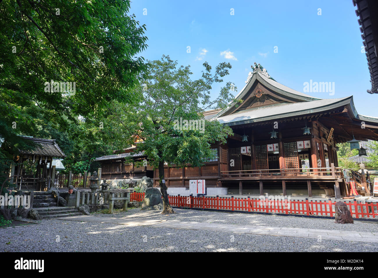 Main shrine building of the Shiroyama Hachiman Shinto Shrine in Nagoya ...