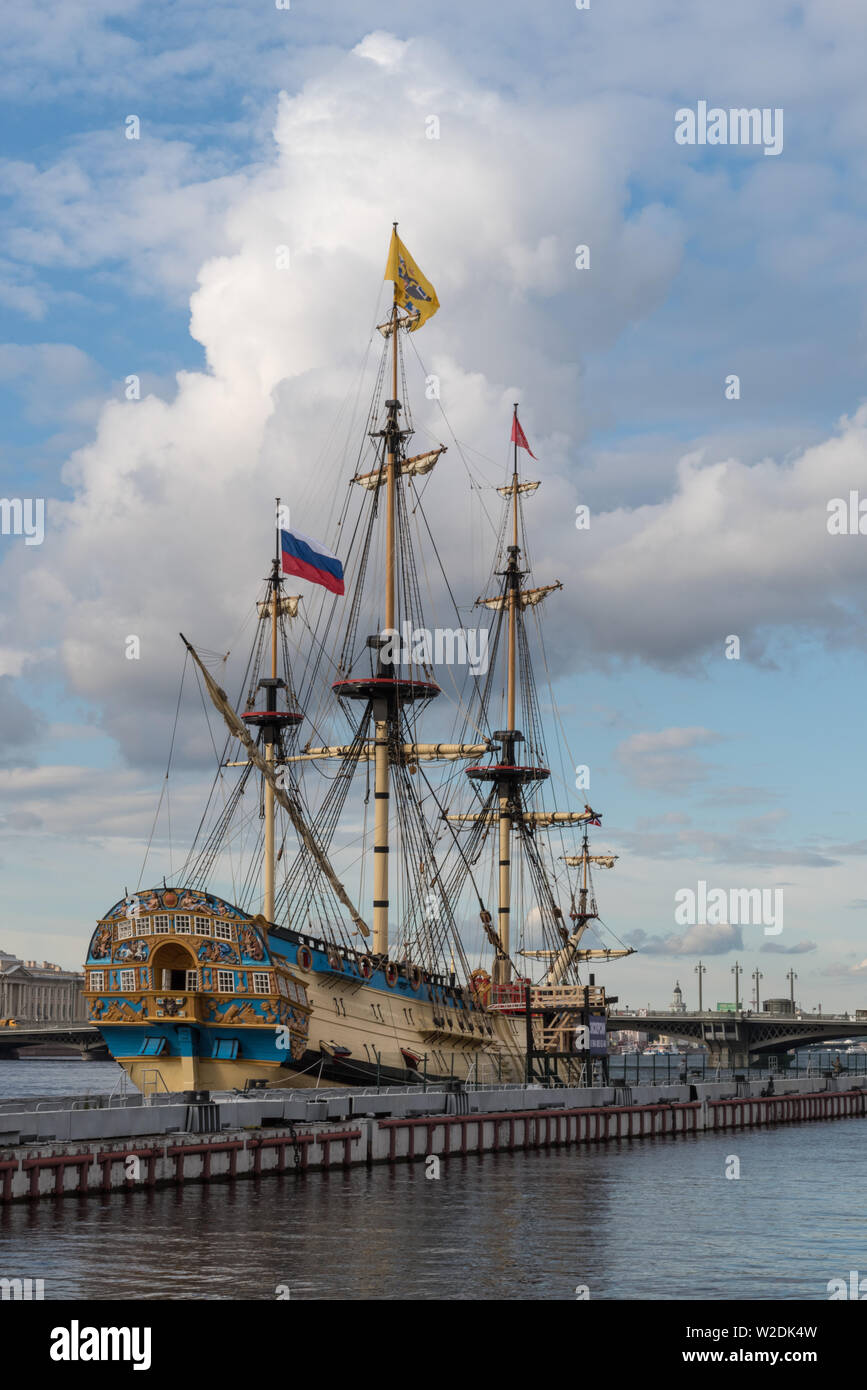 Snkt-Peterbrug, Russia - July 6, 2019: Sail Ship "Poltava" on English ...
