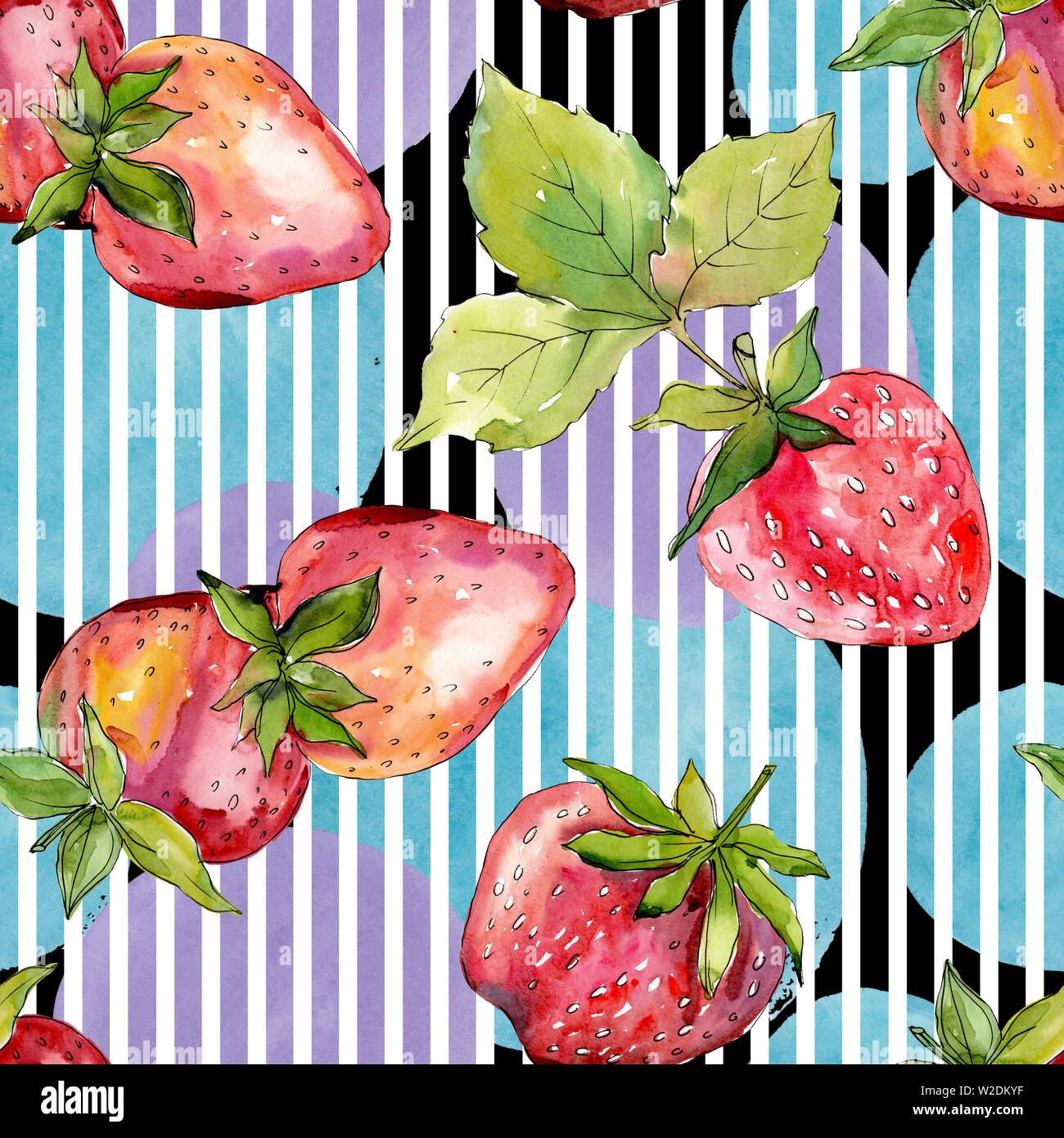 Strawberry healthy food fresh berry. Watercolor background illustration ...