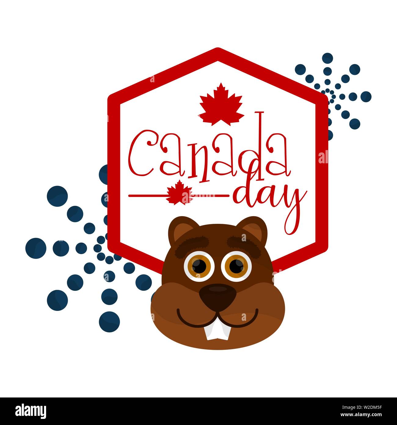 Canada day label with text and a beaver avatar - Vector Stock Vector ...