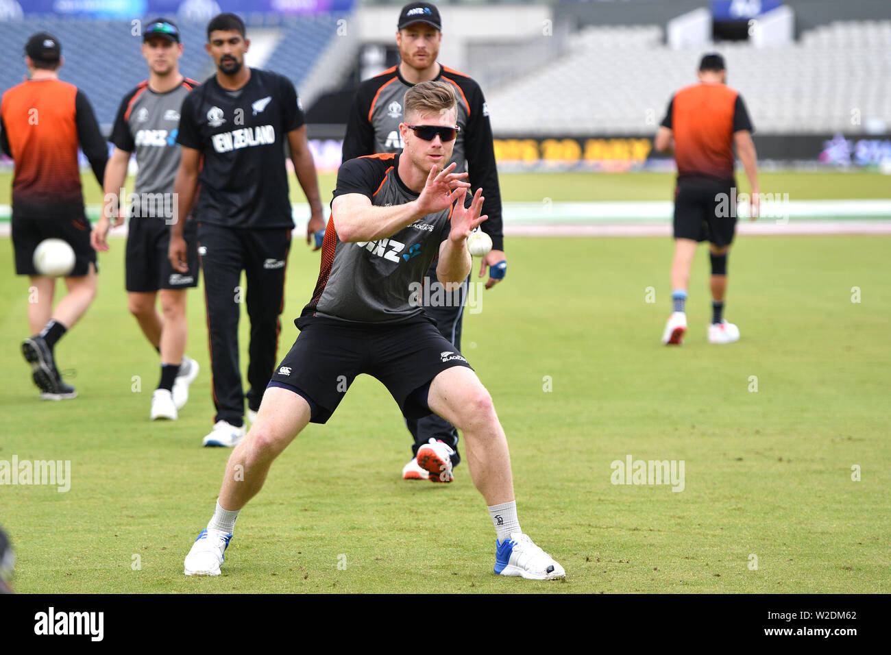 New Zealand's James Neesham during the nets session at Emirates Old ...