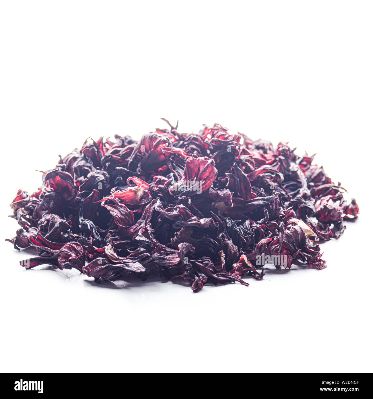 Dry Hibiscus petals on white background closeup Stock Photo - Alamy