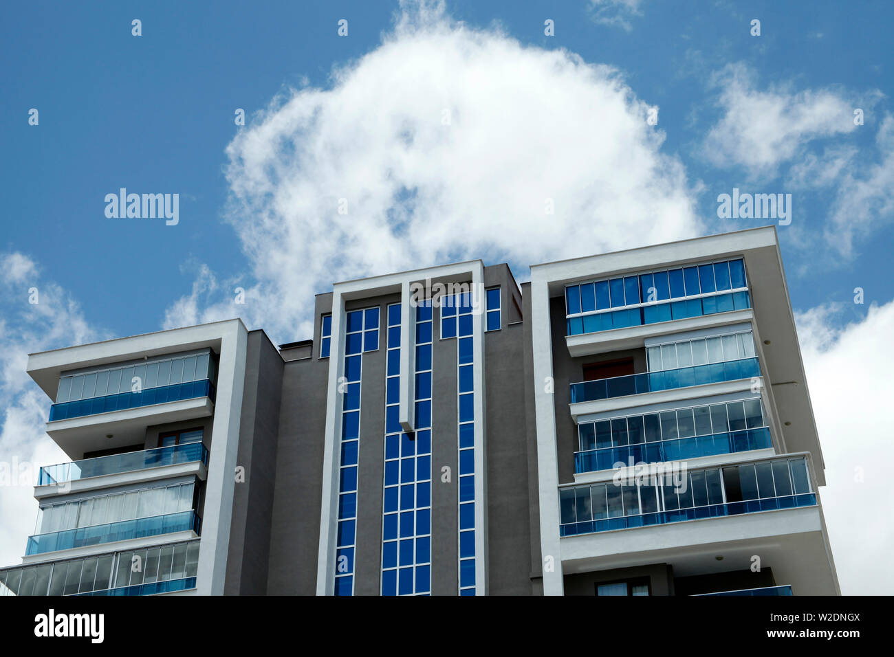 Modern apartment building and balcony Stock Photo - Alamy