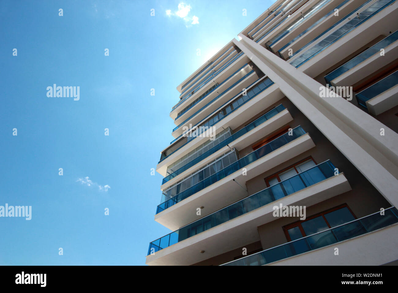 Modern apartment building and balcony Stock Photo - Alamy