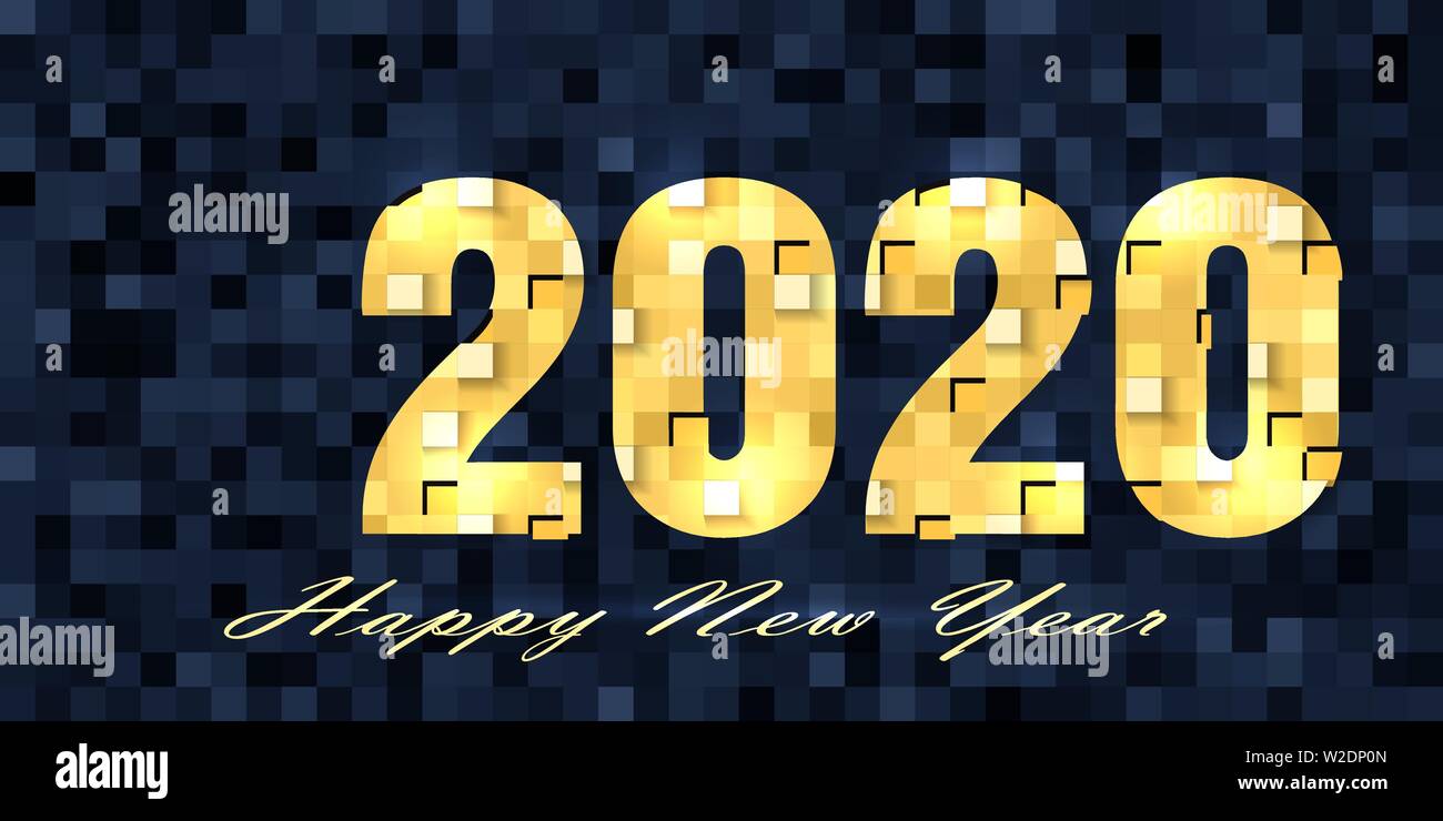 Happy new year 2020 banner. Golden luxury text 2020 and wording Happy ...