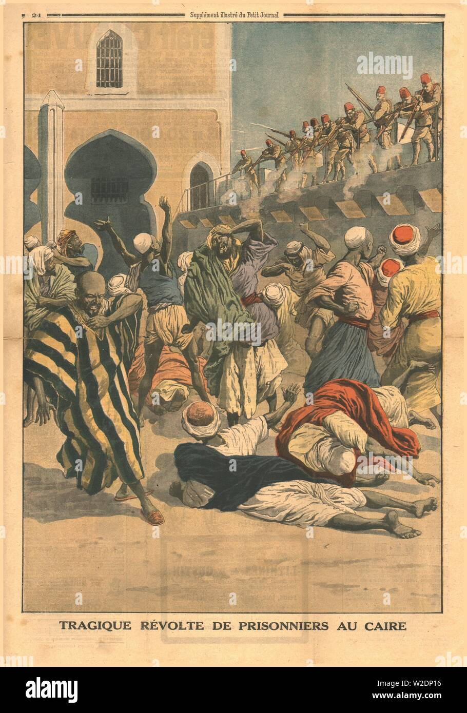 Tragic rebellion of prisoners in Cairo, 1914. Creator: Unknown Stock ...