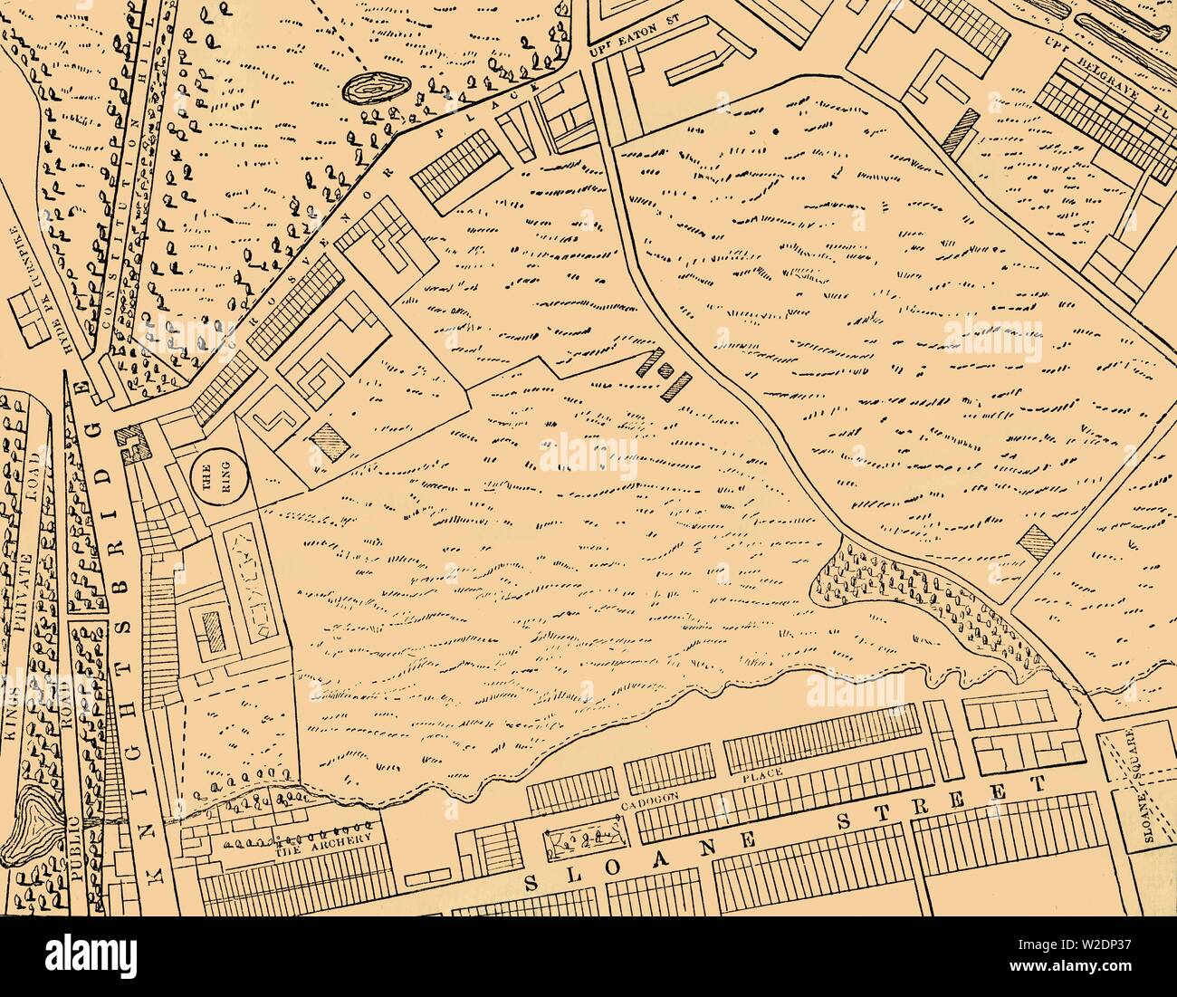'Map of Belgravia, 1814', (c1876). Creator: Unknown Stock Photo - Alamy