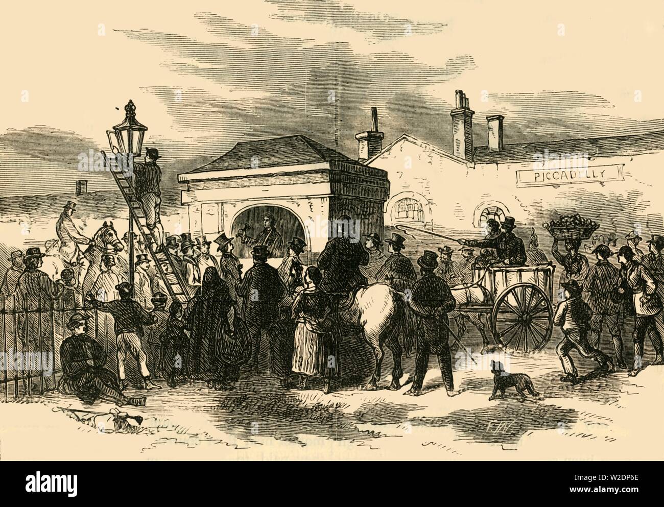 'Sale of Hyde Park Turnpike', c1876. Creator: Unknown Stock Photo - Alamy